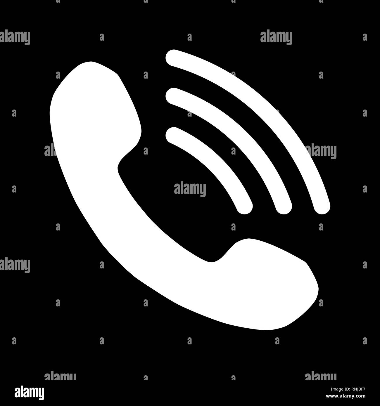 Phone with waves symbol icon - white simple, isolated - vector illustration Stock Vector Image ...