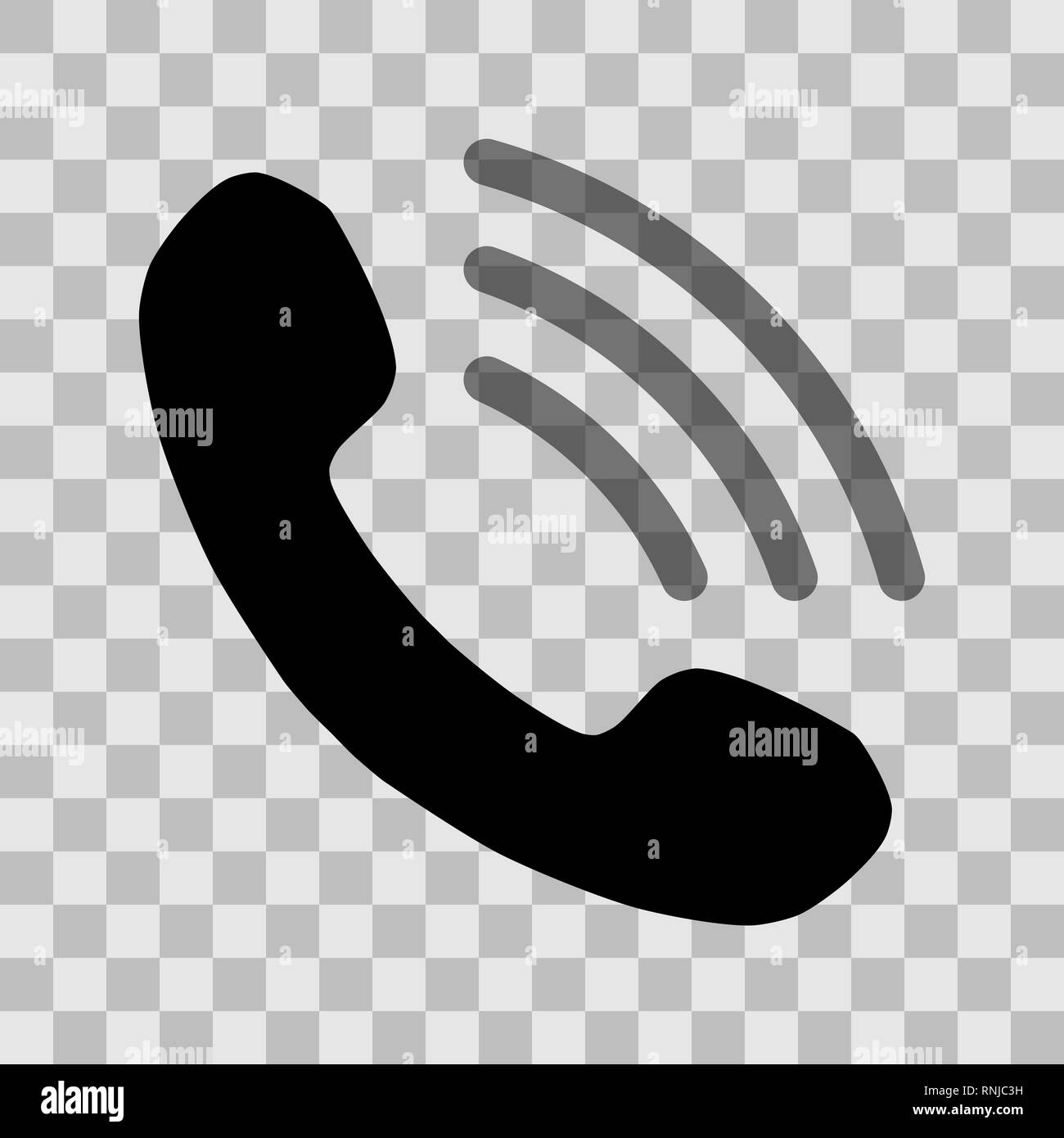 Phone with transparent waves symbol icon - black simple, isolated - vector illustration Stock ...
