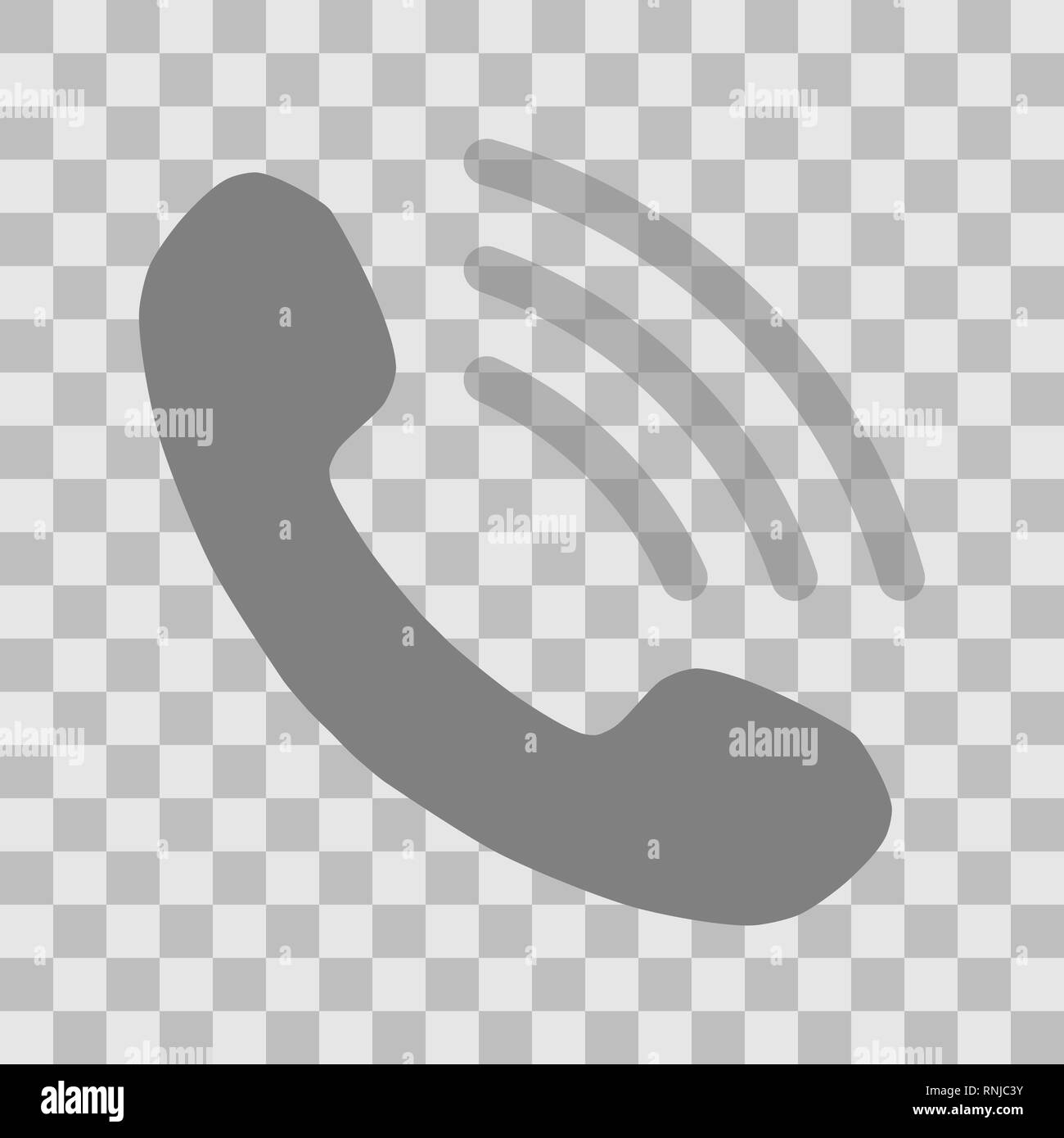 Phone with transparent waves symbol icon - gray simple, isolated - vector illustration Stock ...