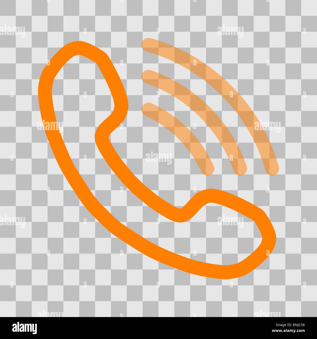 Phone with transparent waves symbol icon - orange simple outline ...