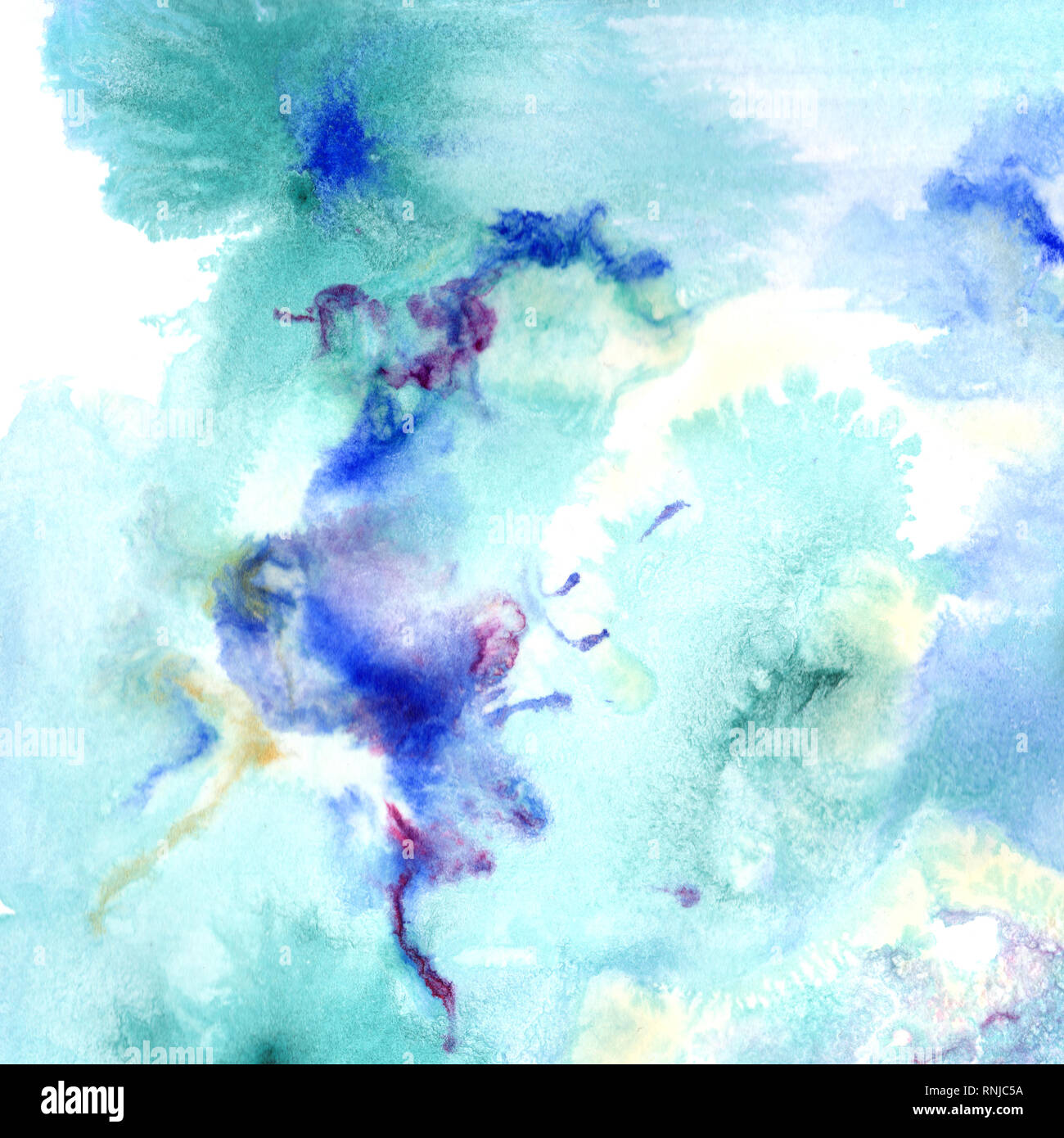 Abstract watercolor paper splash shapes isolated drawing. Illustration ...