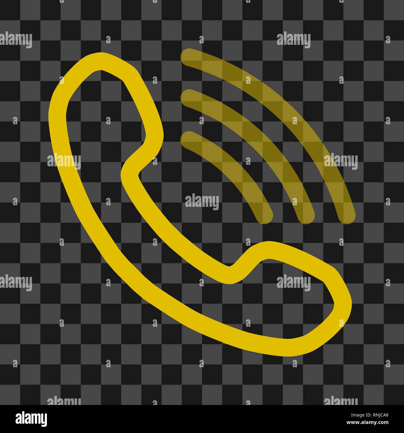 Phone with transparent waves symbol icon - golden simple outline ...
