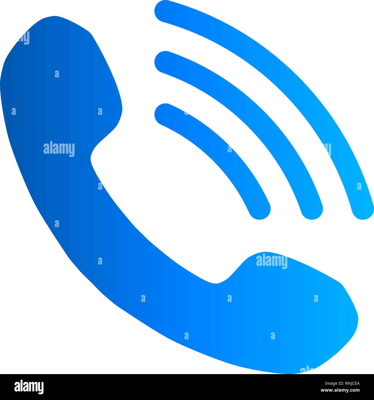 Phone with waves symbol icon - blue gradient, isolated - vector ...