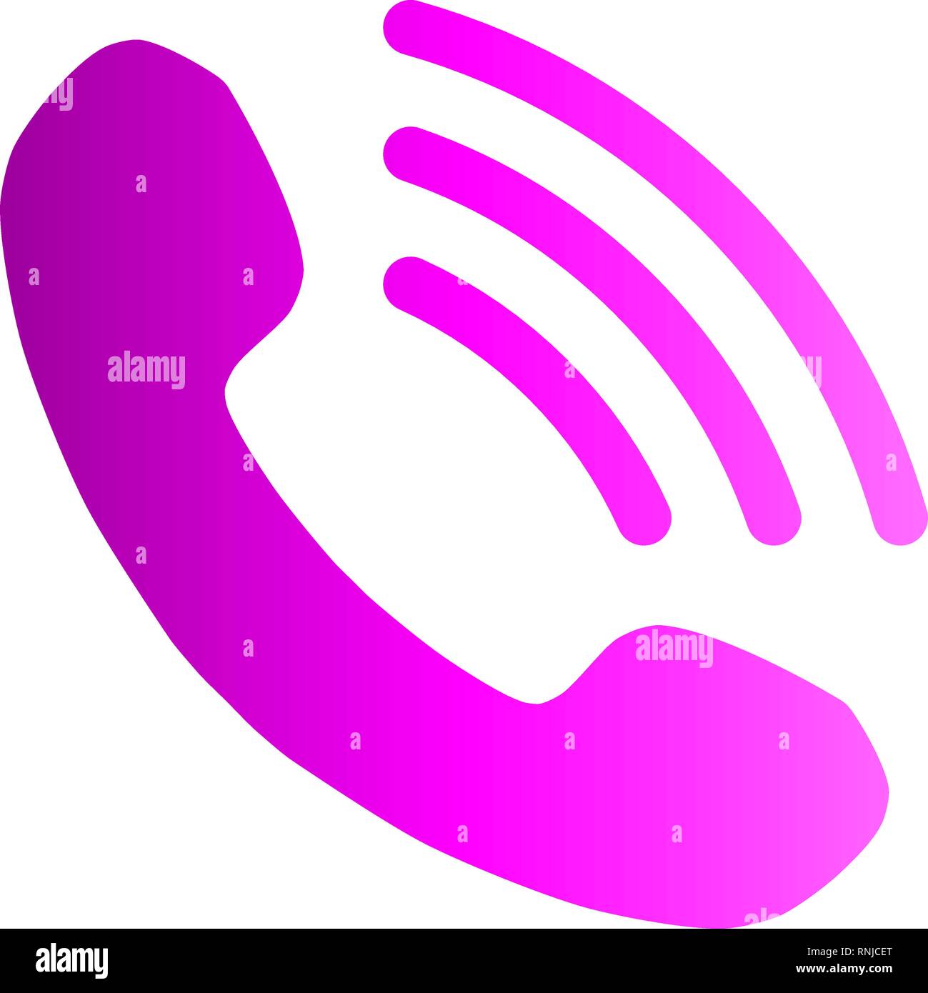 Phone with waves symbol icon - purple gradient, isolated - vector ...