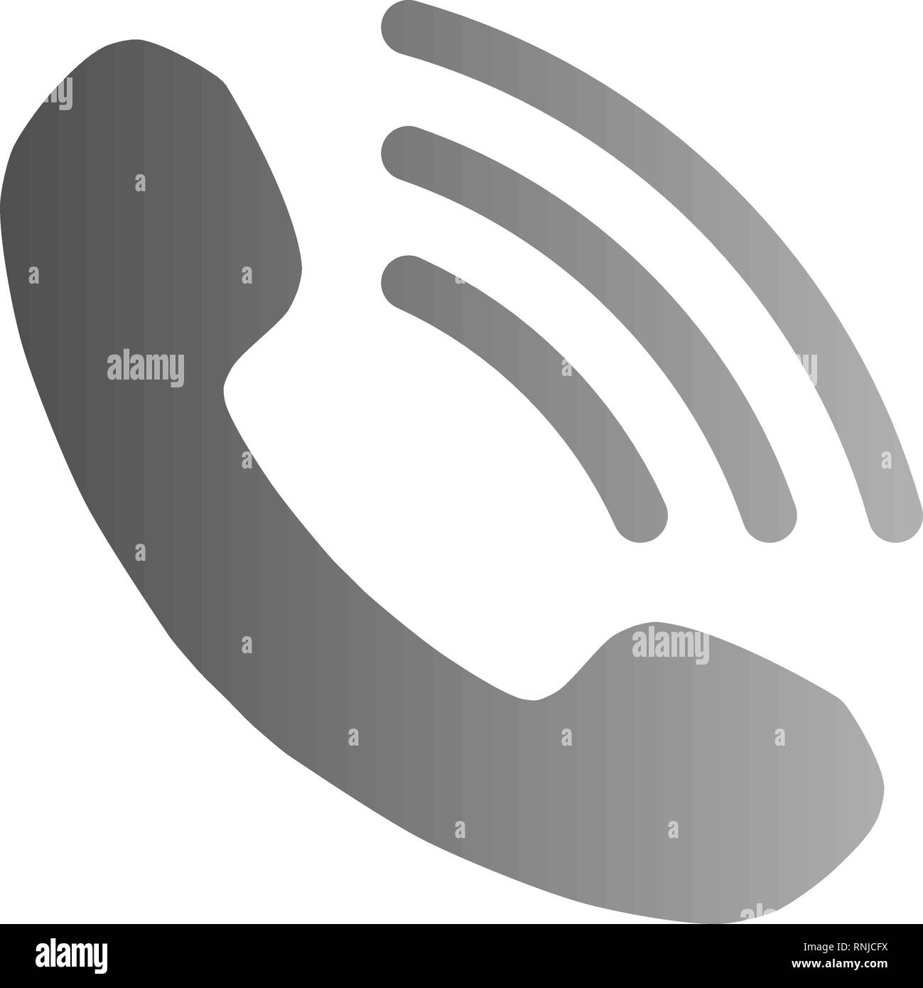 Phone with waves symbol icon - gray gradient, isolated - vector ...