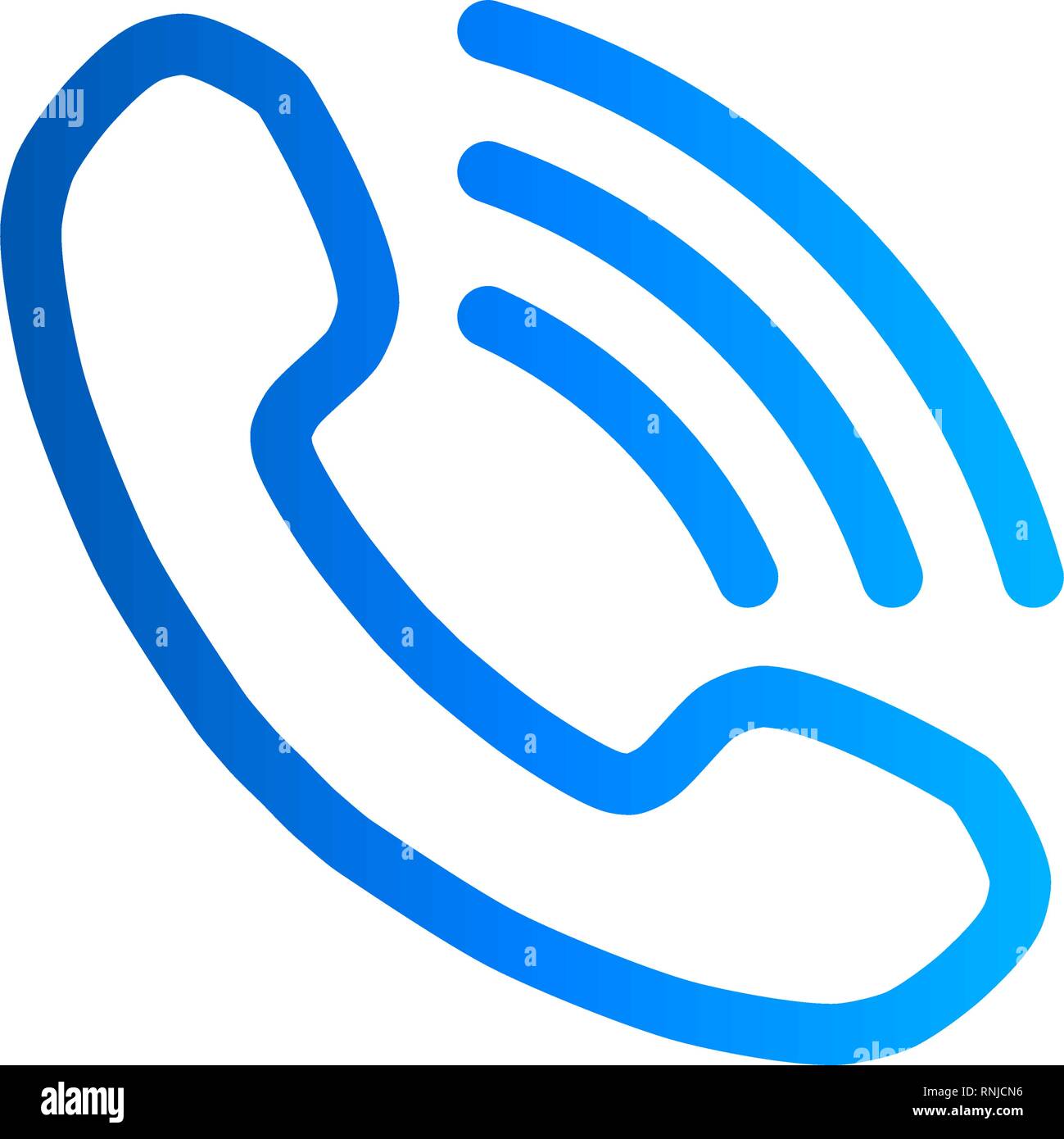 Phone with waves symbol icon - blue gradient outline, isolated - vector ...