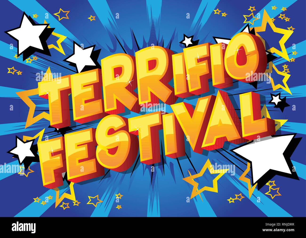 Terrific Festival - Vector illustrated comic book style phrase on ...