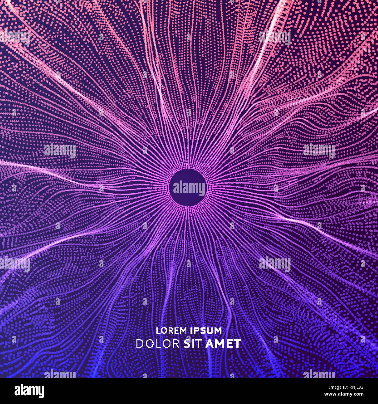 Abstract Science Or Technology Background Graphic Design Network Illustration With Particle