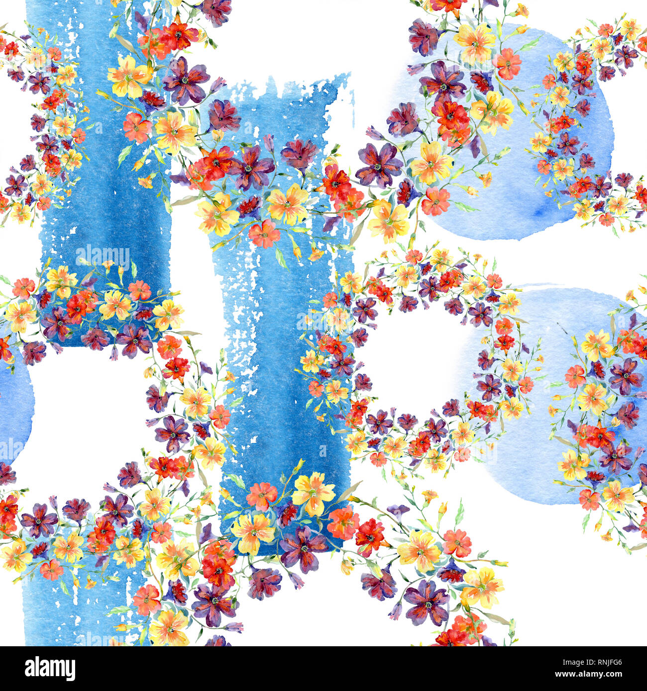 Bouquet red and yellow floral botanical flowers. Watercolor background ...