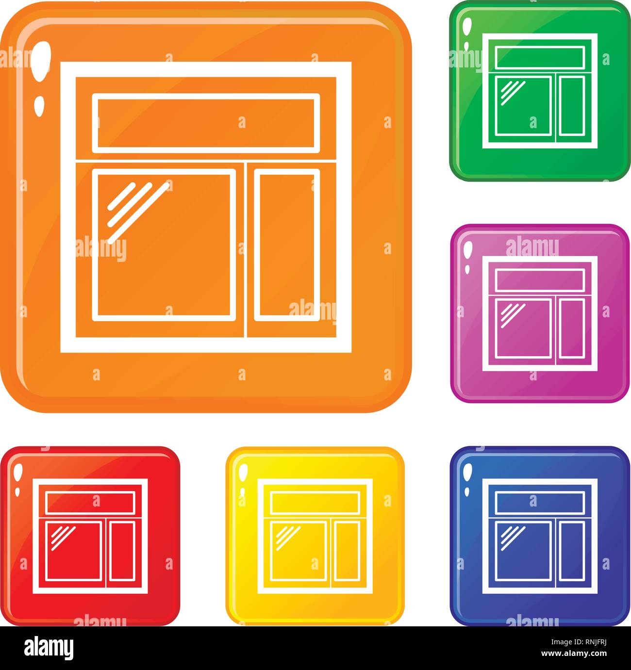 Square window frame icons set vector color Stock Vector Image & Art - Alamy