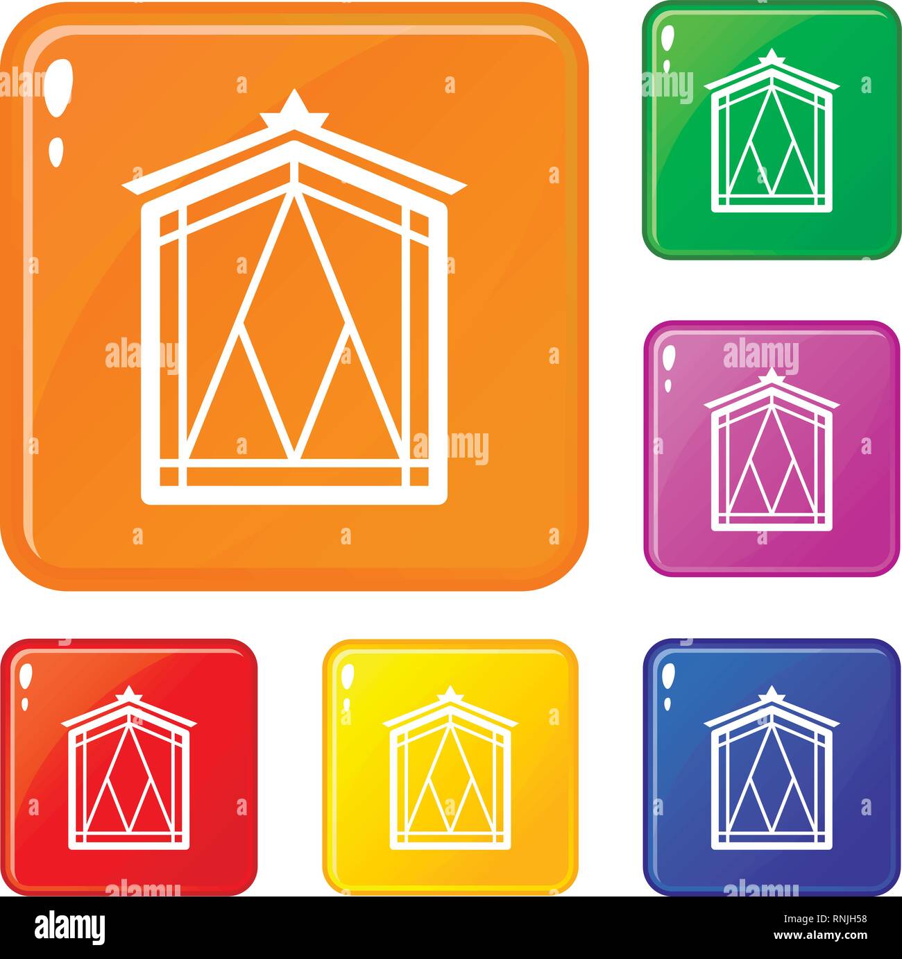 Fairy window frame icons set vector color Stock Vector Image & Art - Alamy