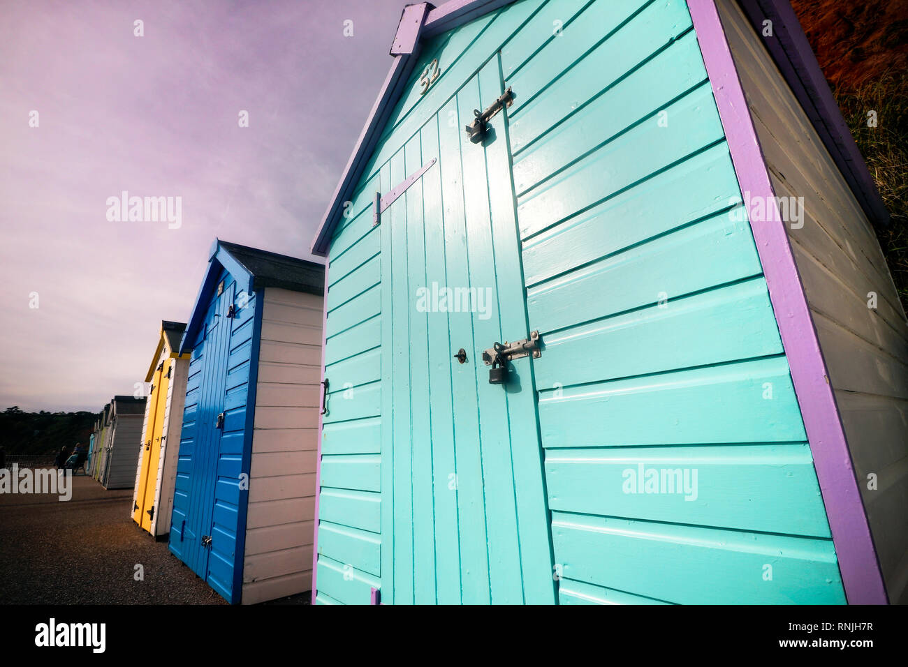 Devon Beach Huts Stock Photo - Alamy