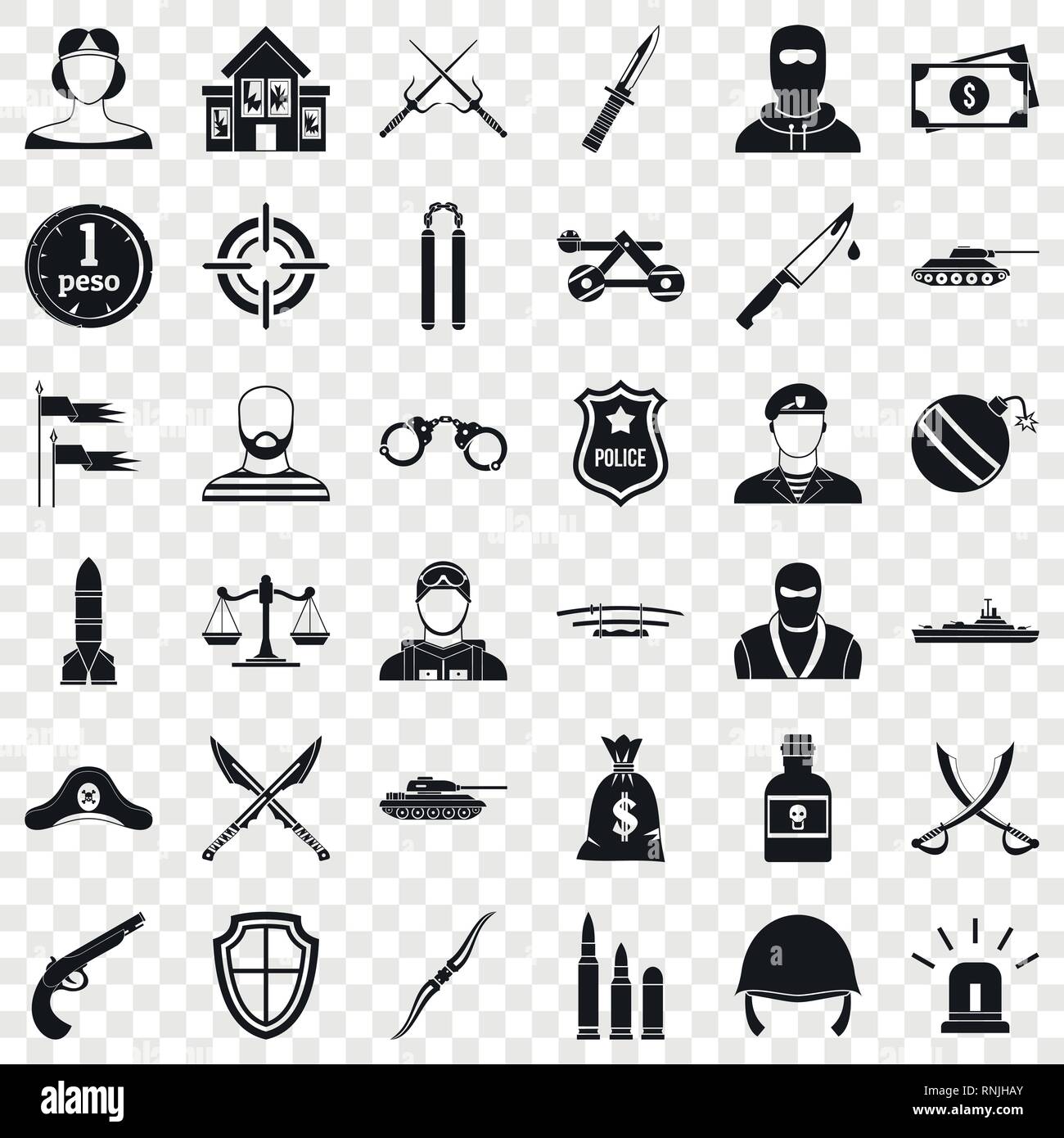 War weapon icons set, simple style Stock Vector Image & Art - Alamy