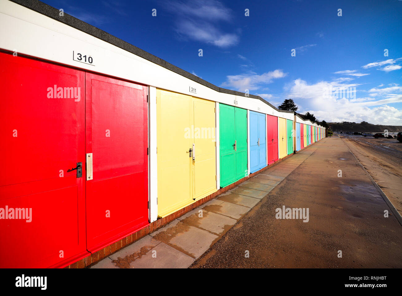 Devon Beach Huts Stock Photo - Alamy
