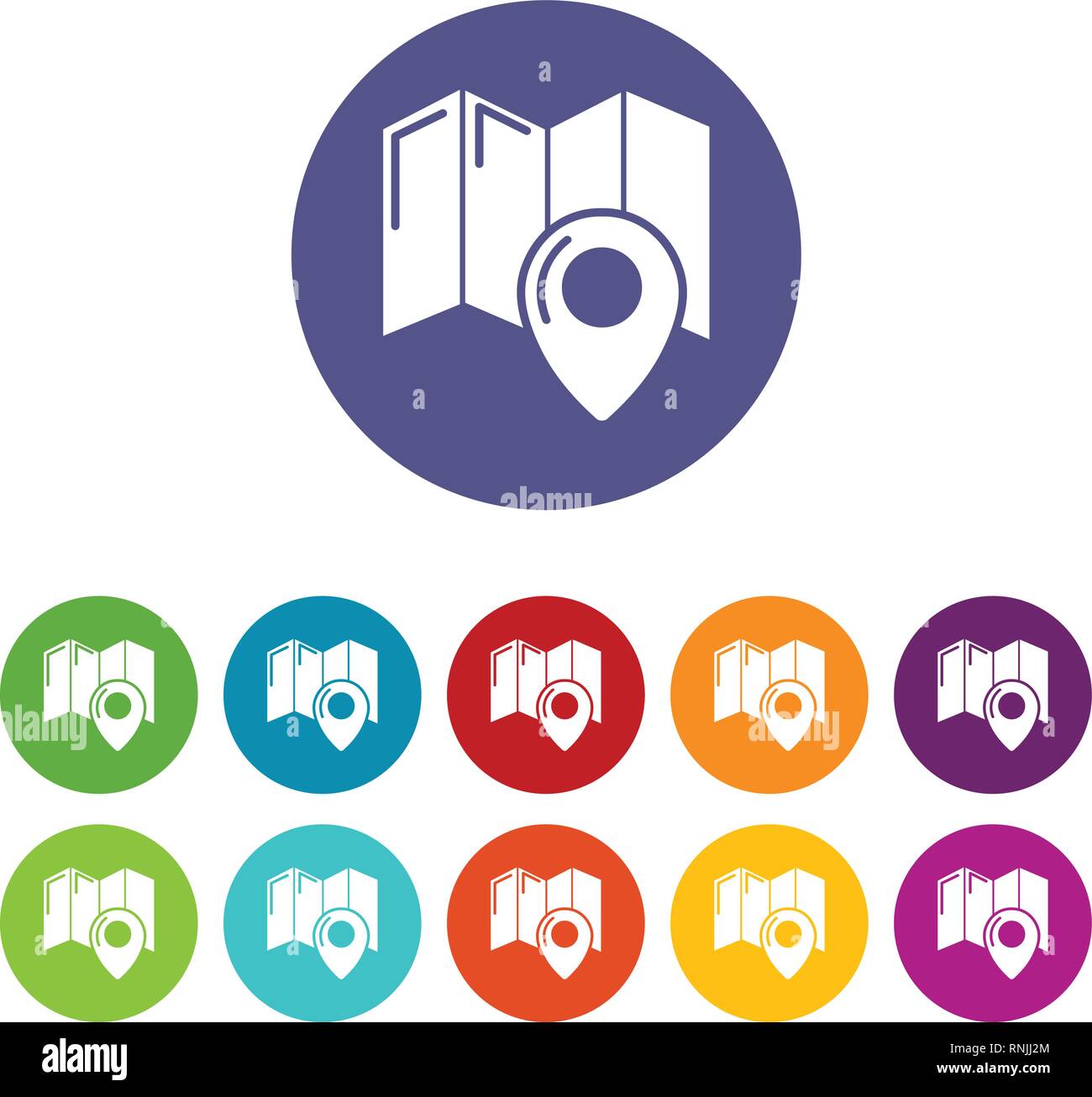 World travel map icons set vector color Stock Vector Image & Art - Alamy