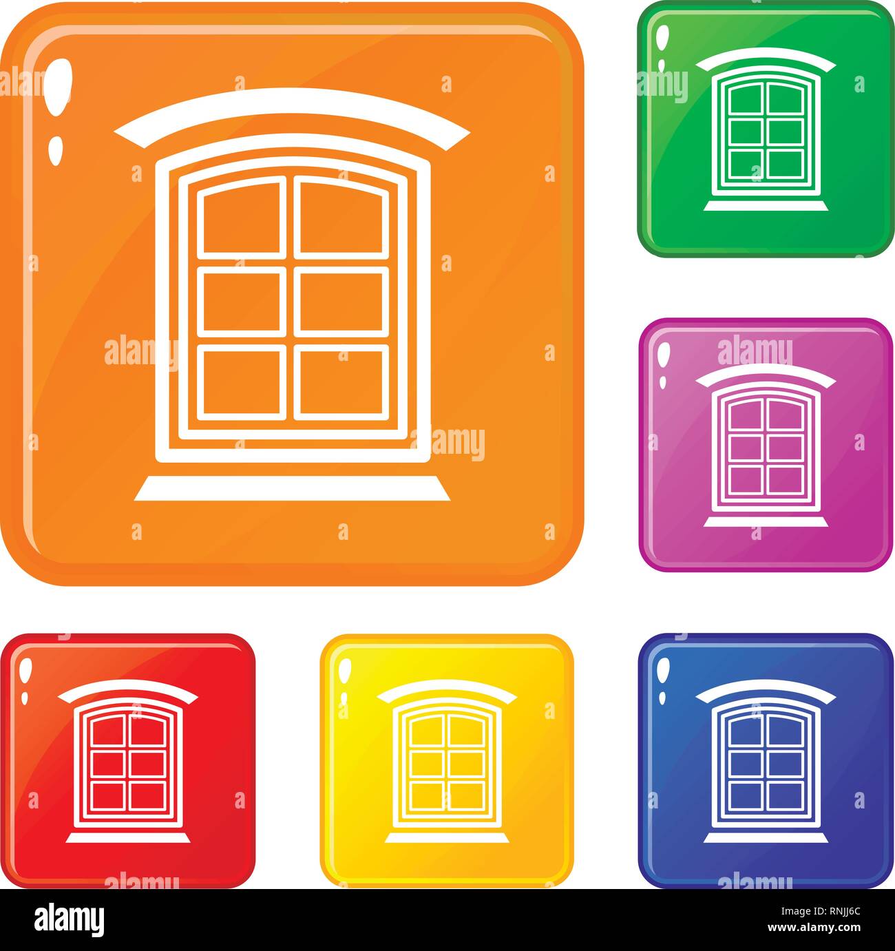Retro window frame icons set vector color Stock Vector Image & Art - Alamy