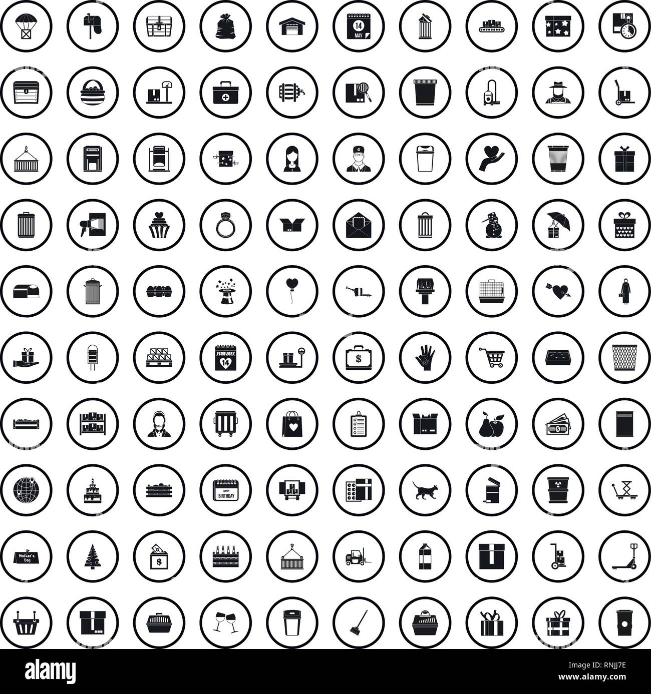 100 box icons set, simple style Stock Vector Image & Art - Alamy