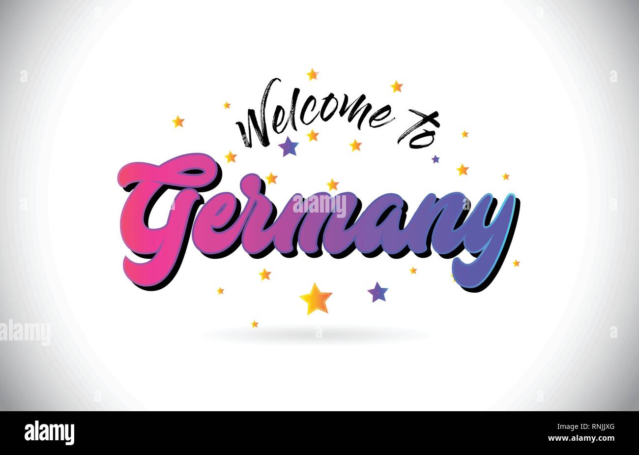 Germany Welcome To Word Text with Purple Pink Handwritten Font and ...