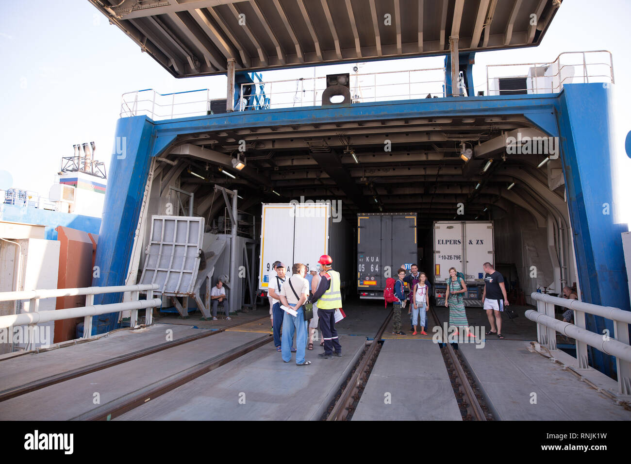 The loading dock at the port of Aktau, Kazakhstan Stock Photo - Alamy