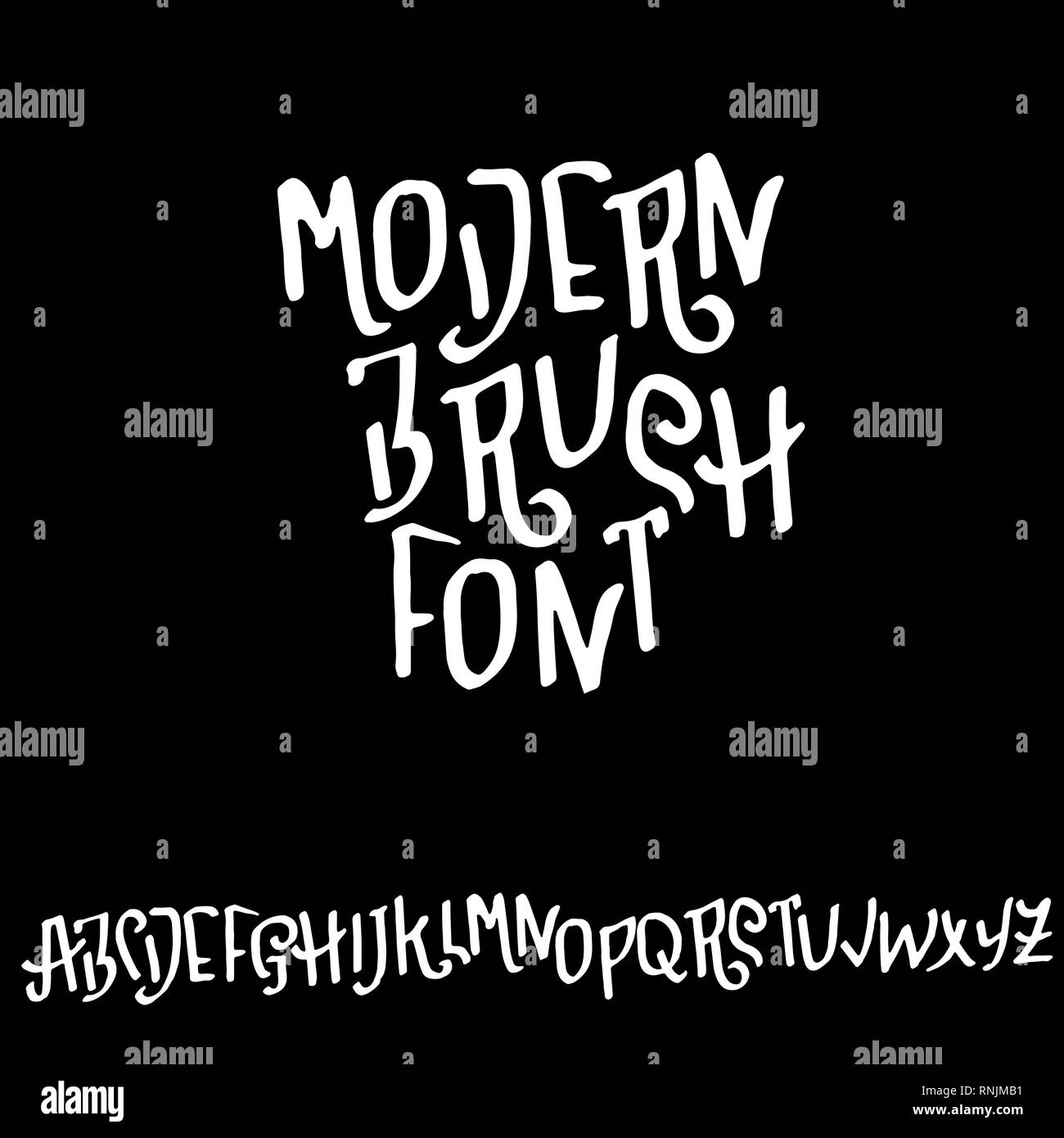 Modern brush lettering. Handdrawn grunge ink font. Vector illustration ...
