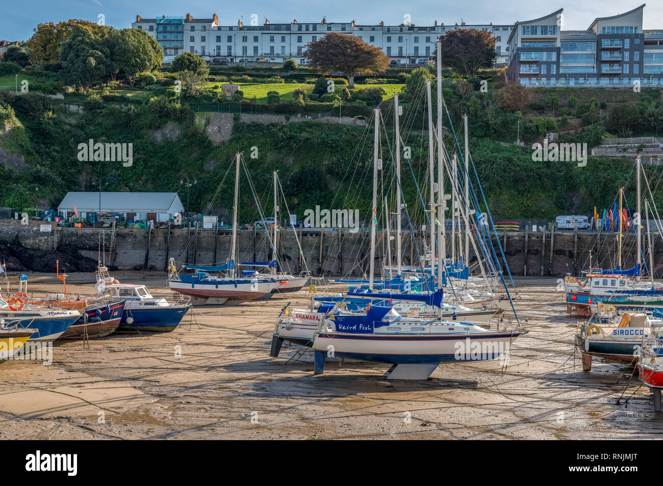 Ilfracombe, Devon, England, UK - September 28, 2018: View from The Quay ...