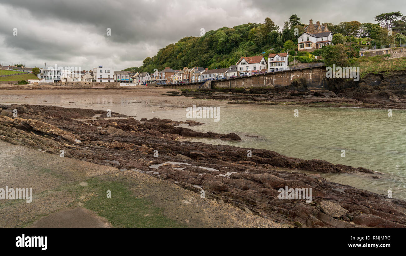 Combe Martin, Devon, England, UK - September 30, 2018: View towards ...
