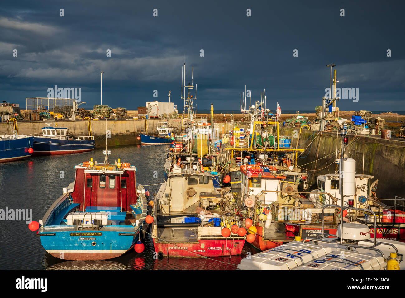 Seahouses, Northumberland, England, UK - September 08, 2018: Fishing ...
