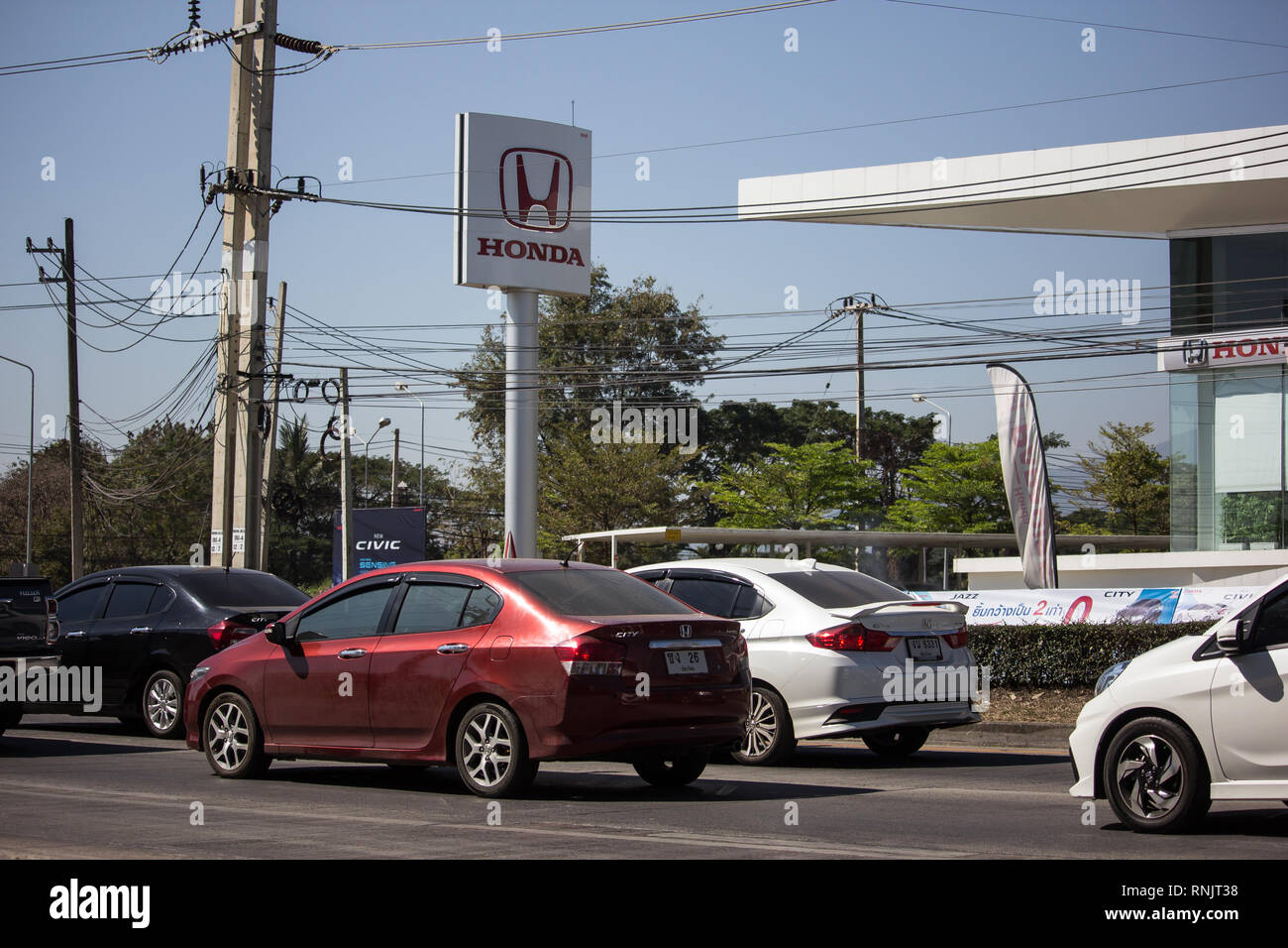 Chiangmai, Thailand - February 4 2019: Private Honda City Compact car ...