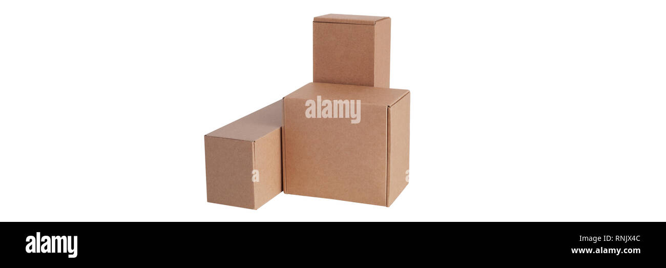 Cardboard box isolated on a white background Stock Photo - Alamy