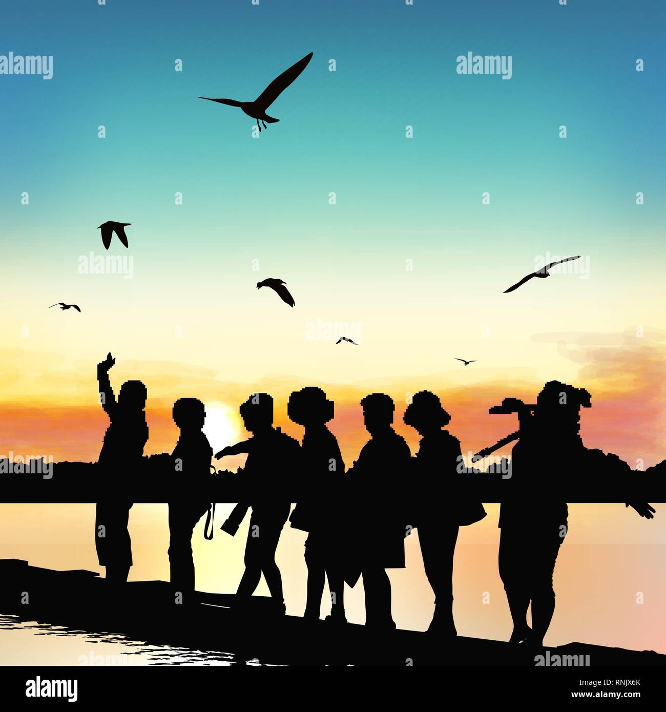 Bamboo rafting Stock Vector Images - Alamy