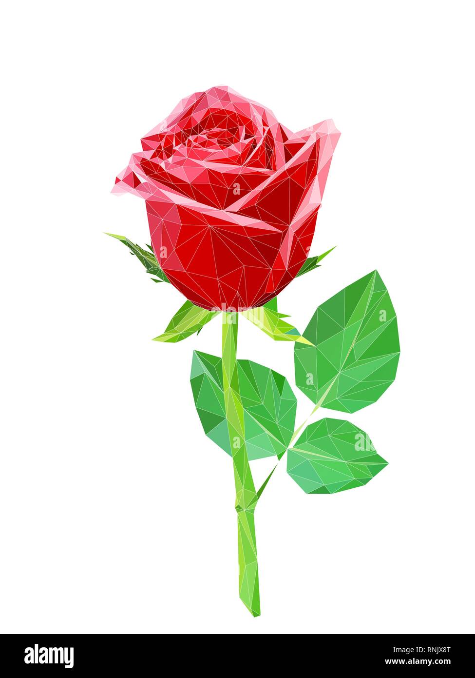 Red polygon rose Stock Vector Image & Art - Alamy