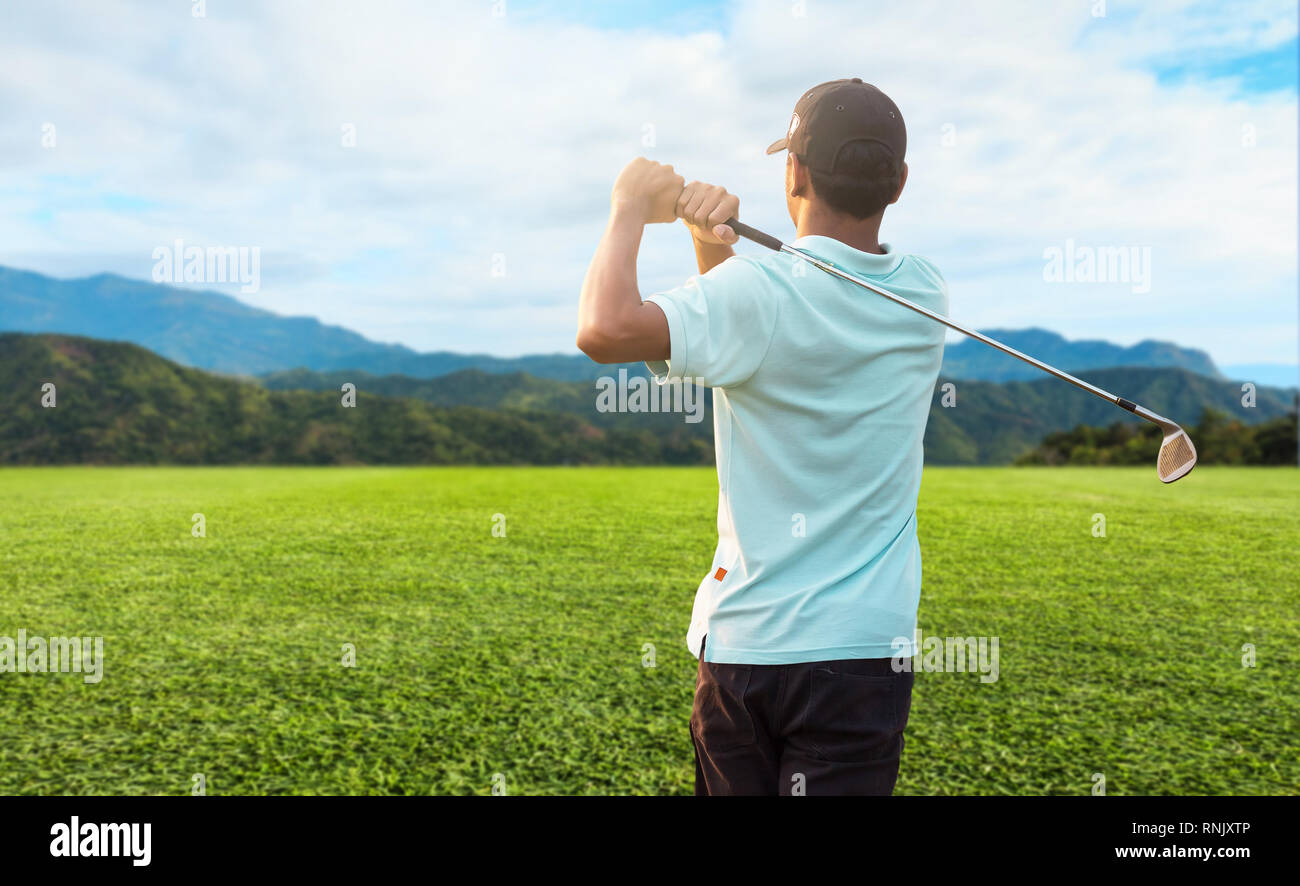Man swing rear view hi-res stock photography and images - Alamy