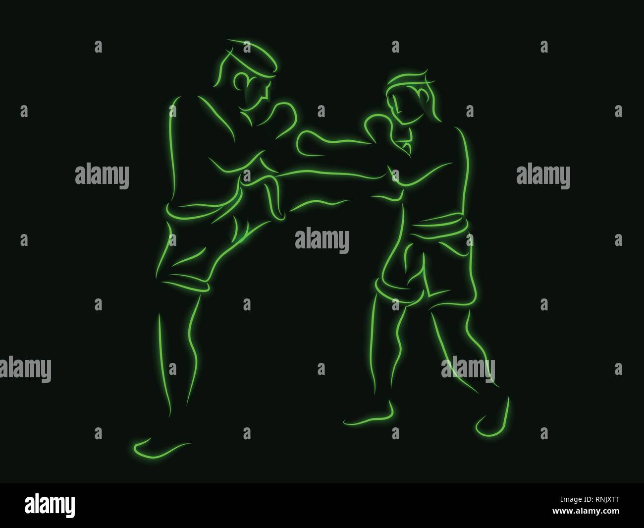 Traditional muay thai fight Stock Vector Images - Alamy