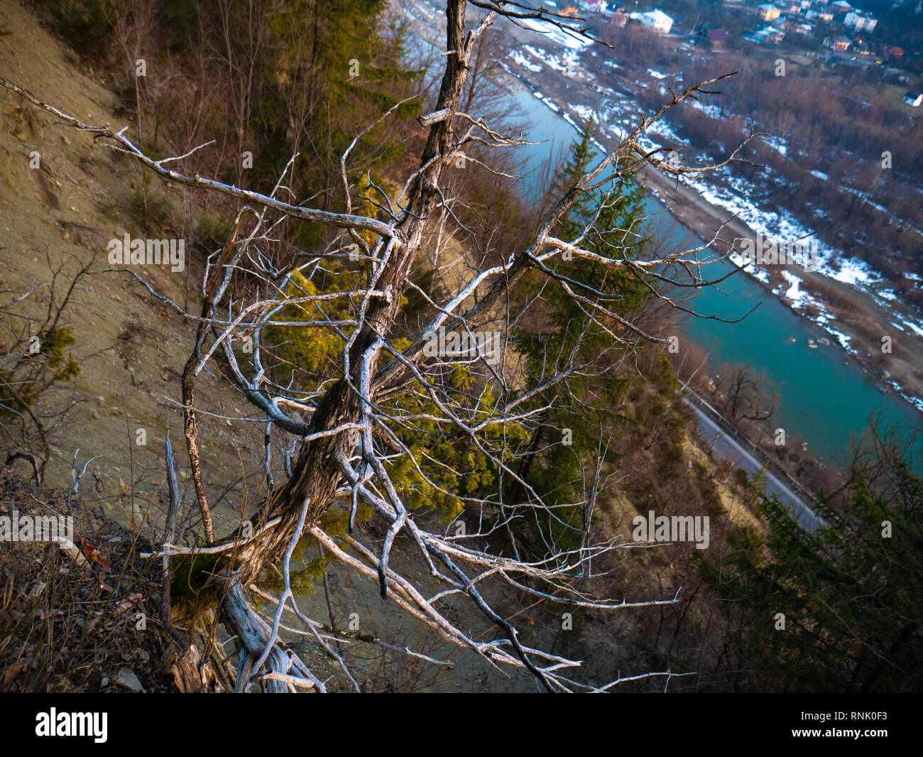 Mountain river valley landscape. Mountain valley river panorama ...