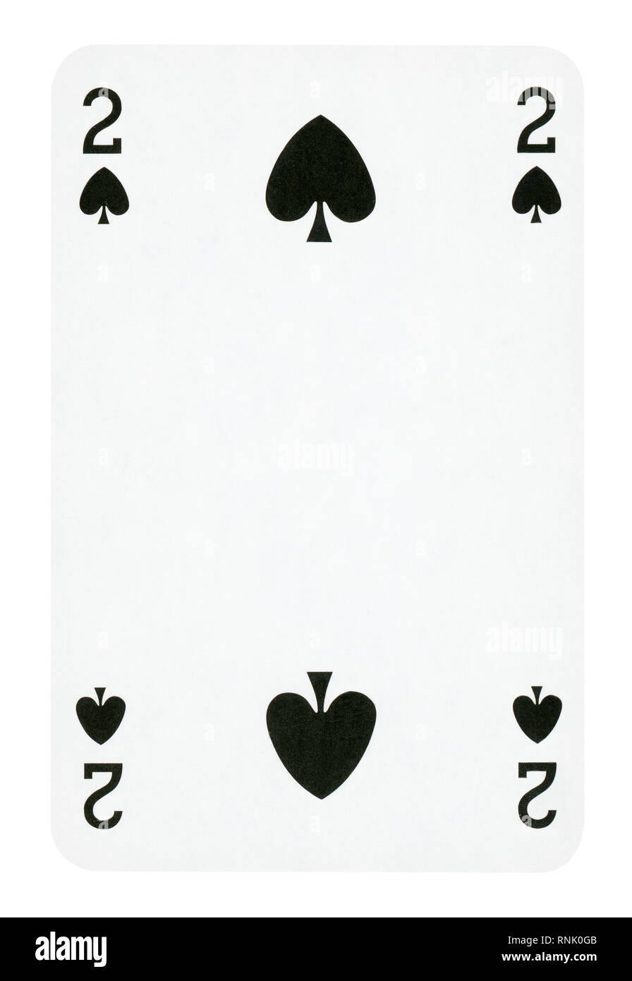 Two of Spades playing card - isolated on white (clipping path included ...