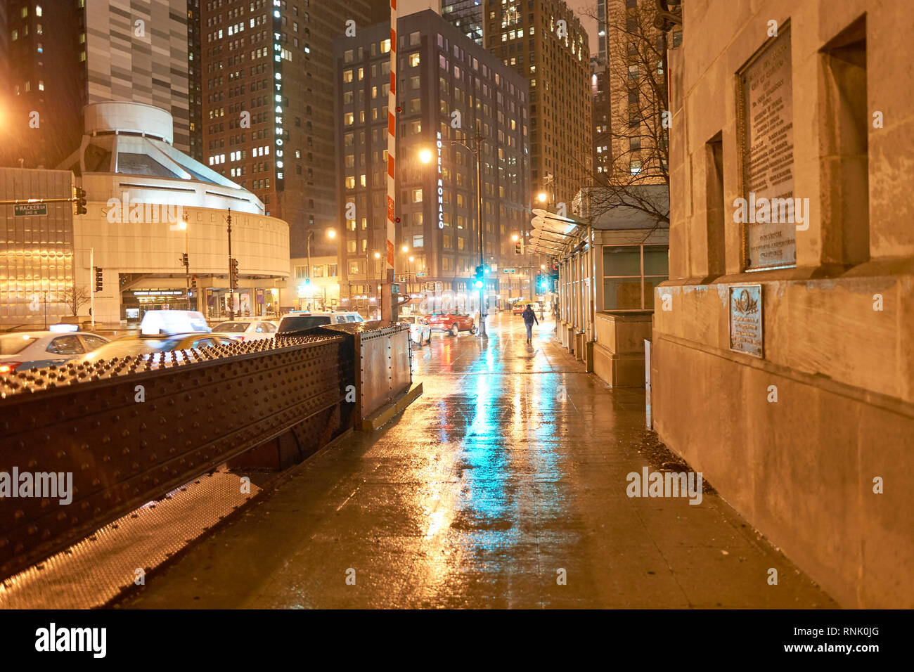 CHICAGO, IL - CIRCA MARCH, 2016: Chicago at night time. Chicago is the ...