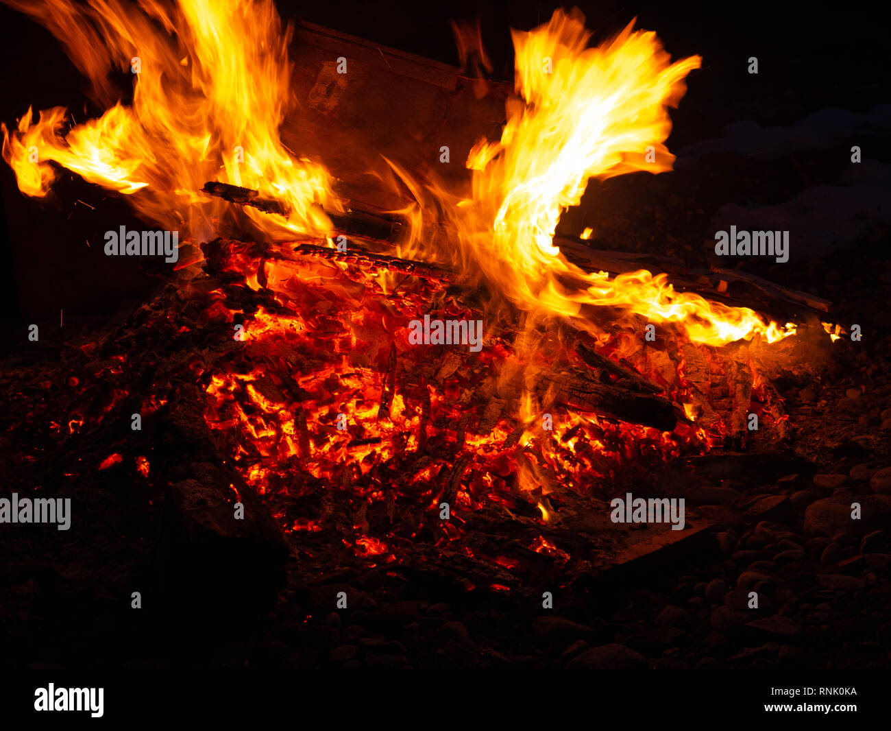 Big bonfire on festival night Stock Photo - Alamy