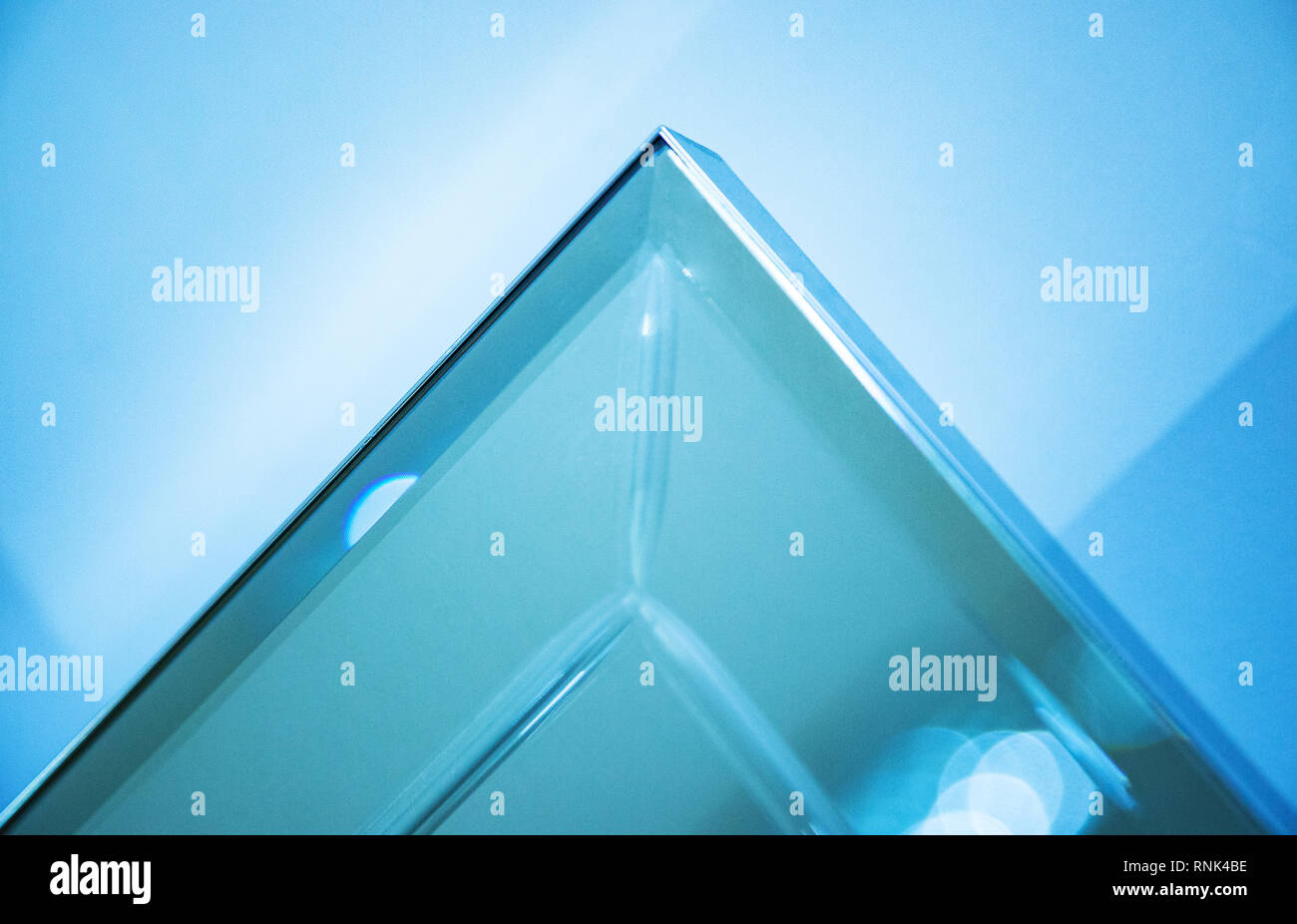 Glass, mirror reflection shapes and shadows. Close-up details Stock ...