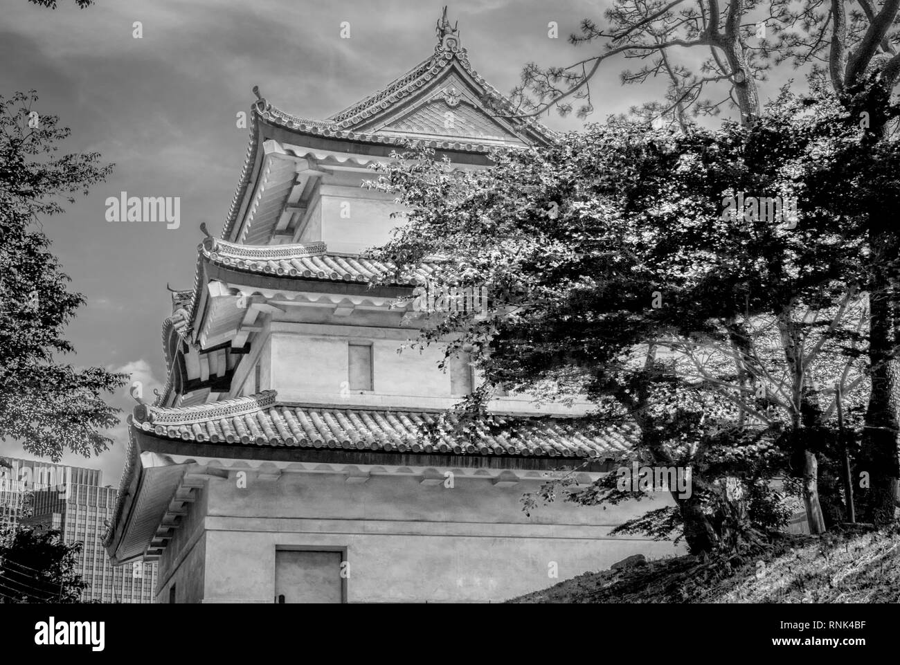 The only remaining tower of Edo Castle at Imperial Palace Tokyo Stock ...