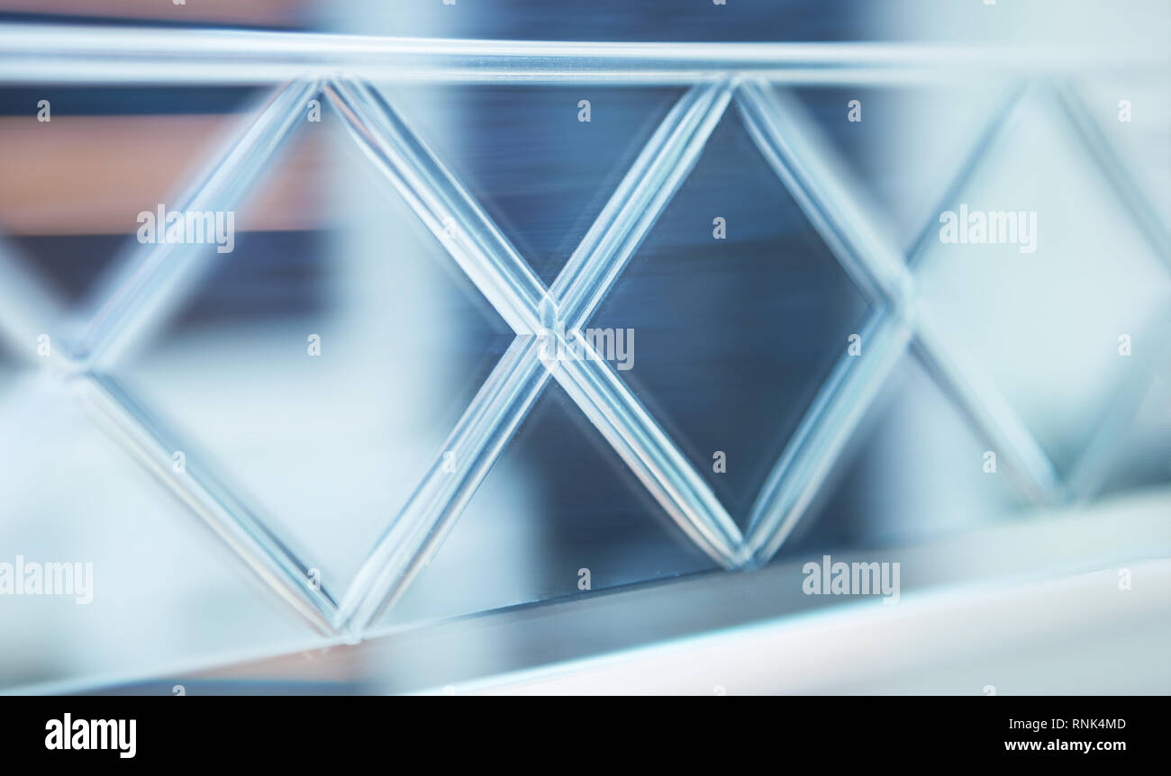 Glass, mirror reflection shapes and shadows. Close-up details Stock ...