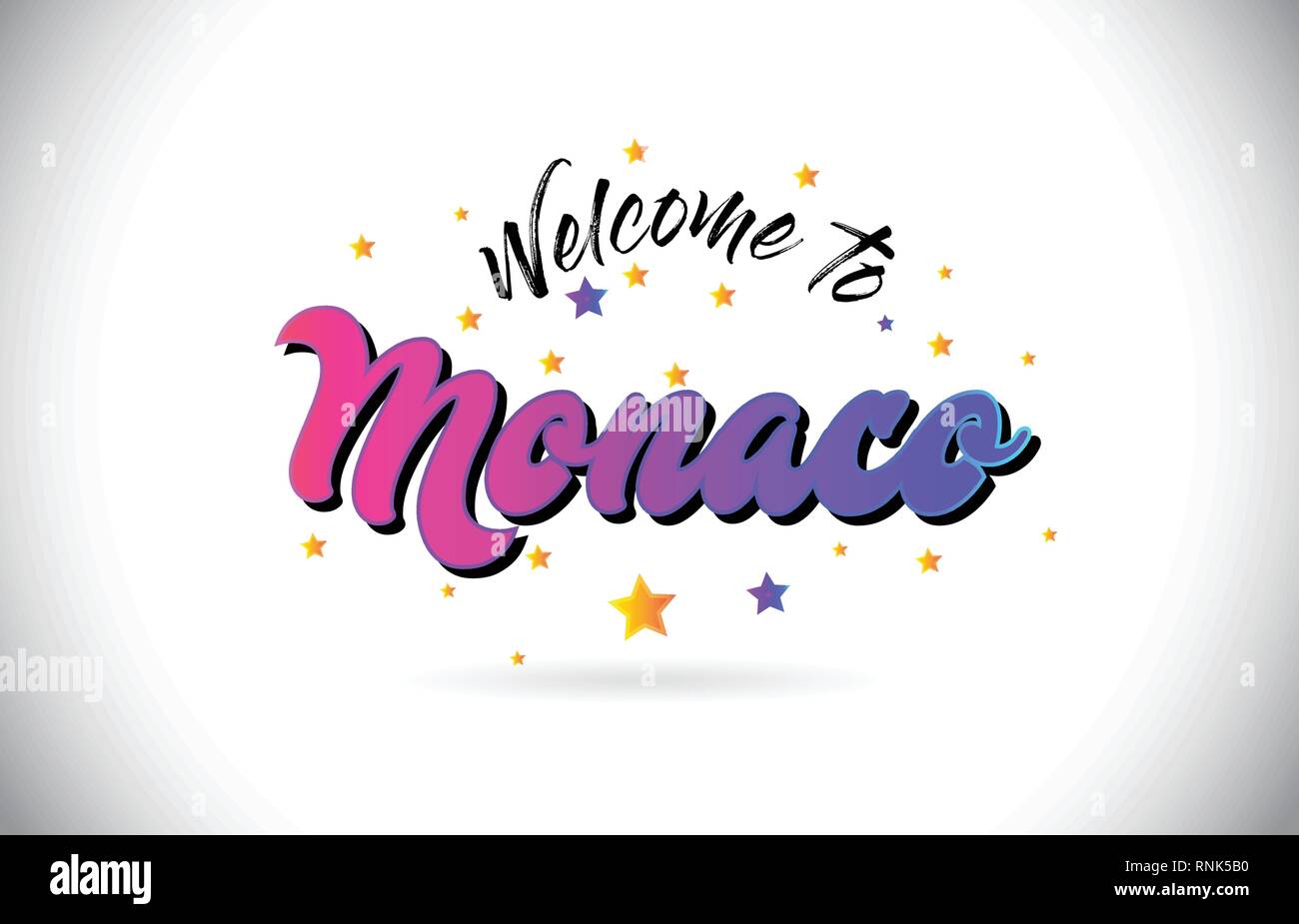 Monaco Welcome To Word Text with Purple Pink Handwritten Font and ...