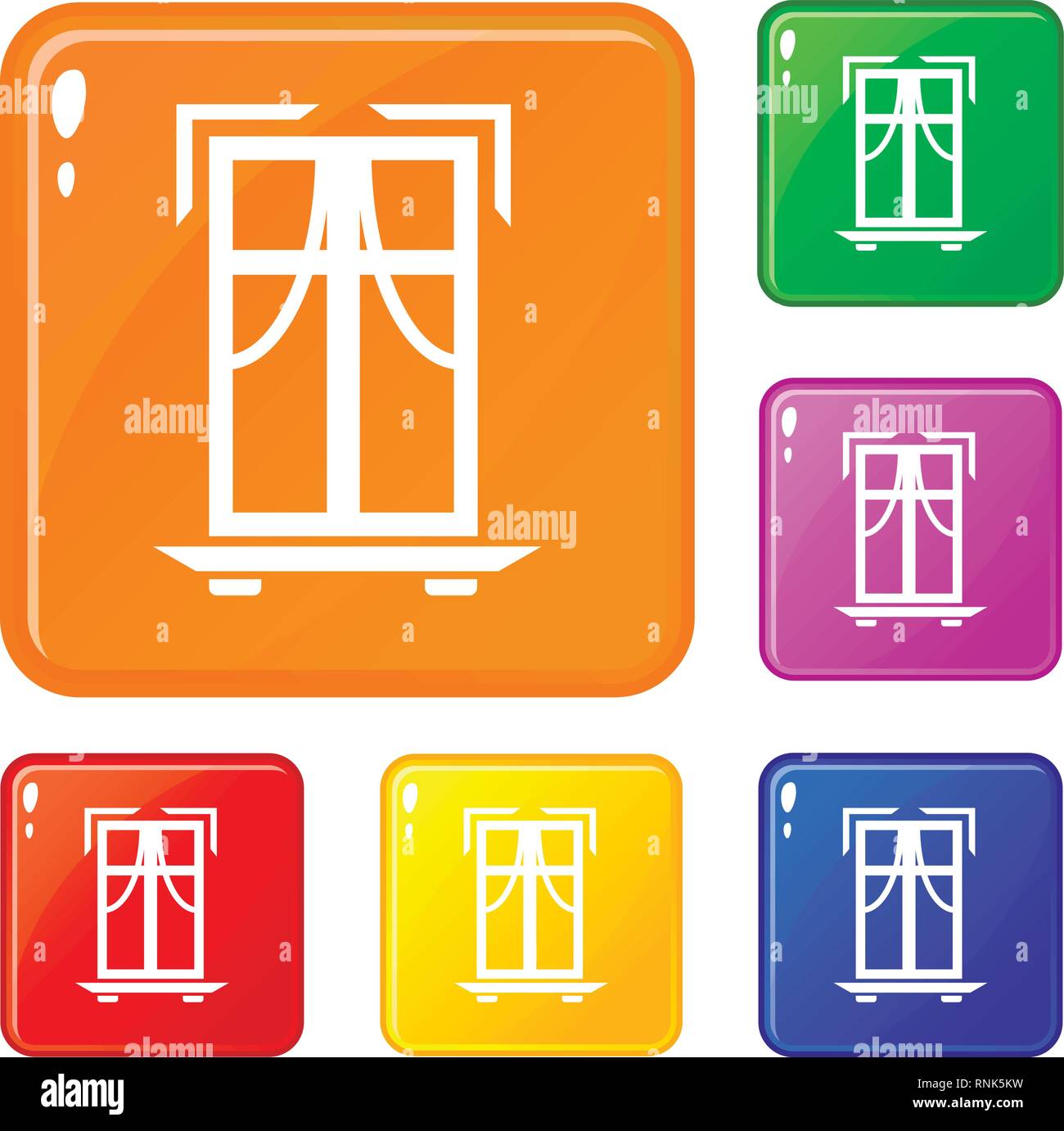 Sill window frame icons set vector color Stock Vector Image & Art - Alamy