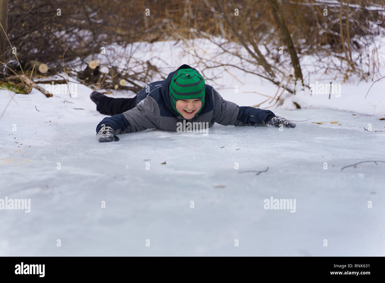 Male lying on ice hi-res stock photography and images - Alamy