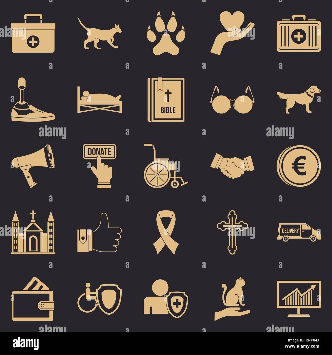 Welfare icons set, simple style Stock Vector Image & Art - Alamy