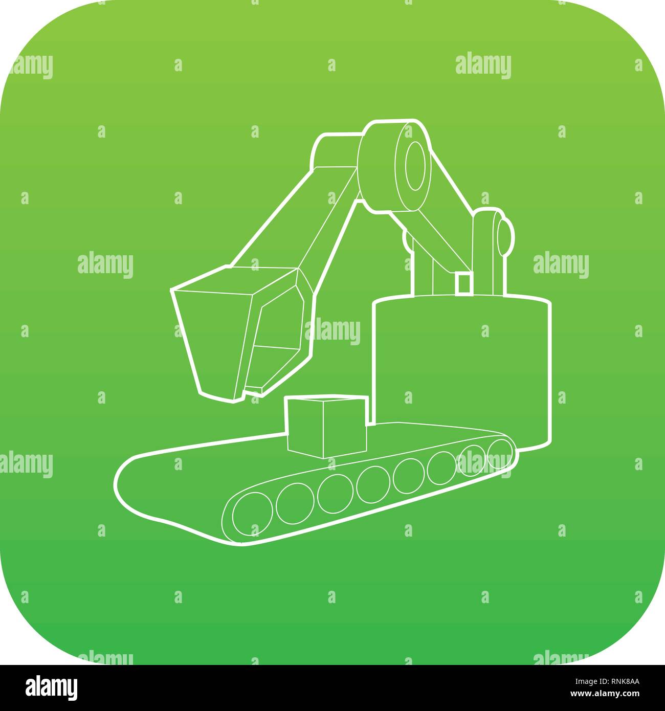 Big excavator icon green vector Stock Vector Image & Art - Alamy