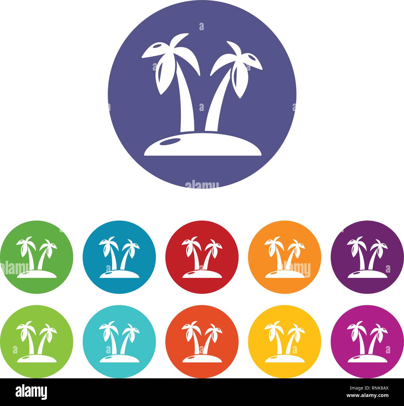 Tropical island icons set vector color Stock Vector Image & Art - Alamy