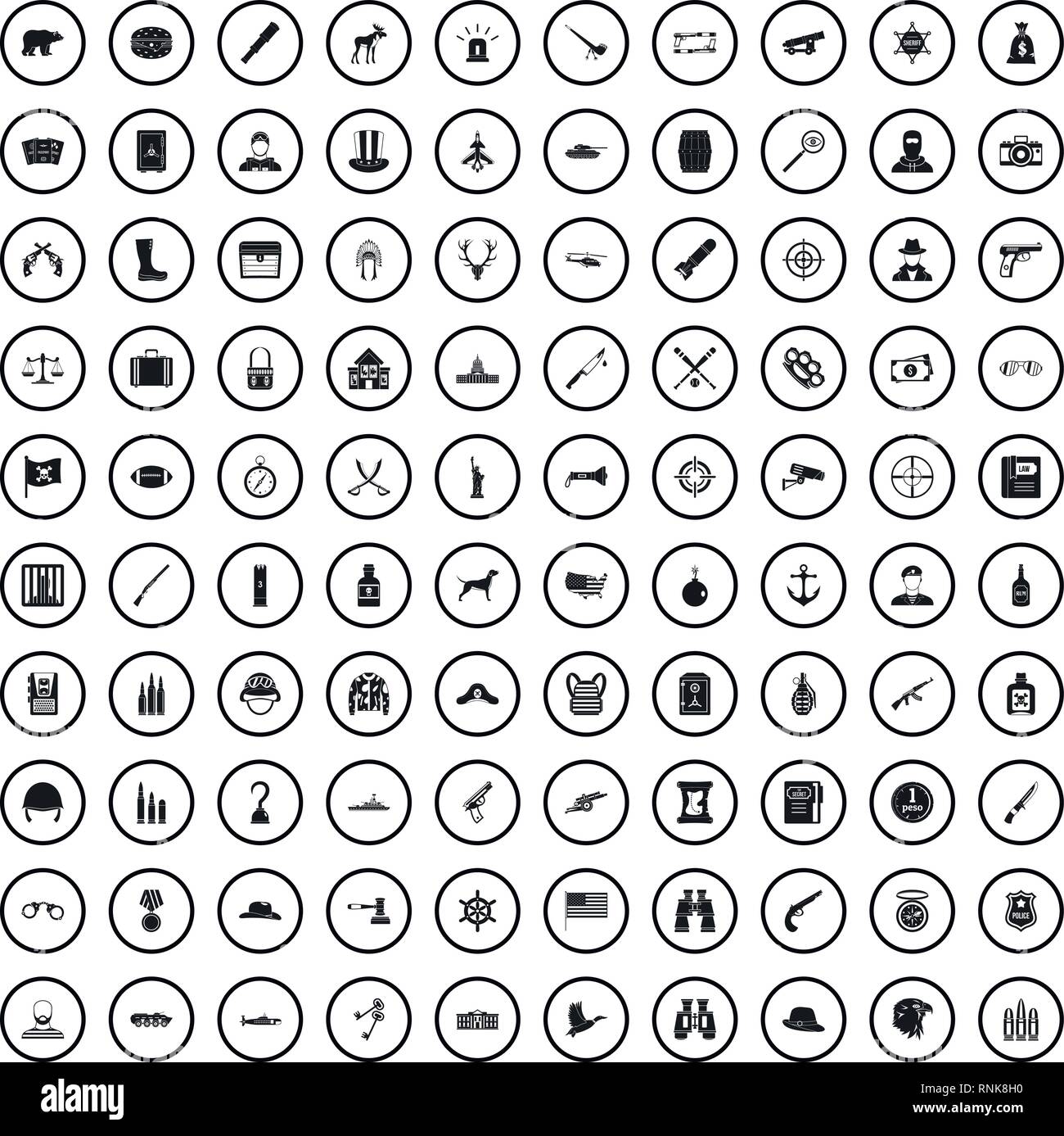 100 bullet icons set, simple style Stock Vector Image & Art - Alamy