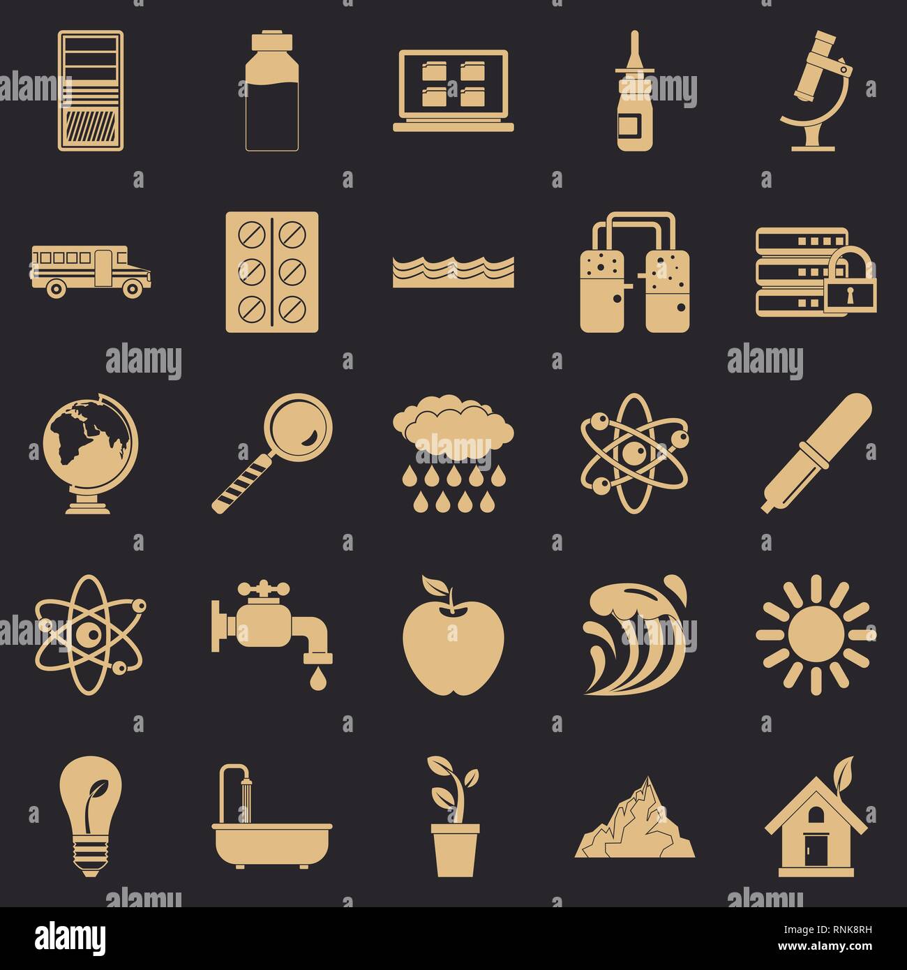 Chemical element icons set, simple style Stock Vector Image & Art - Alamy