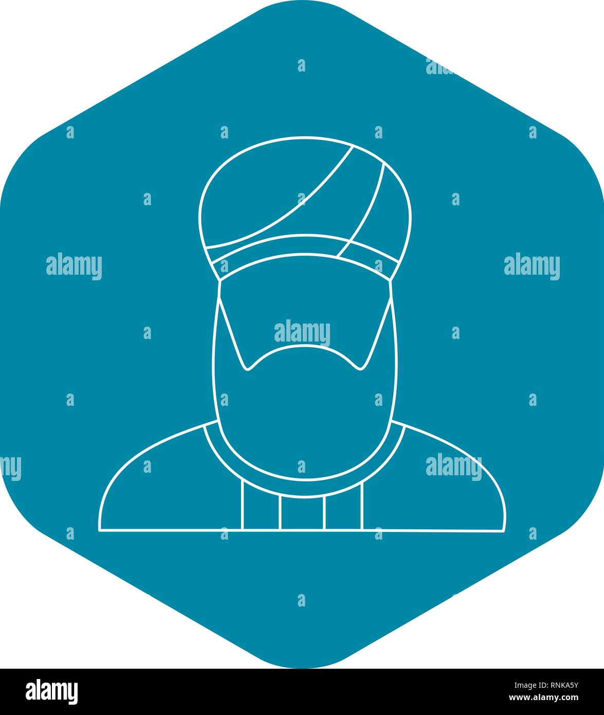 Arabian man in turban icon hi-res stock photography and images - Alamy