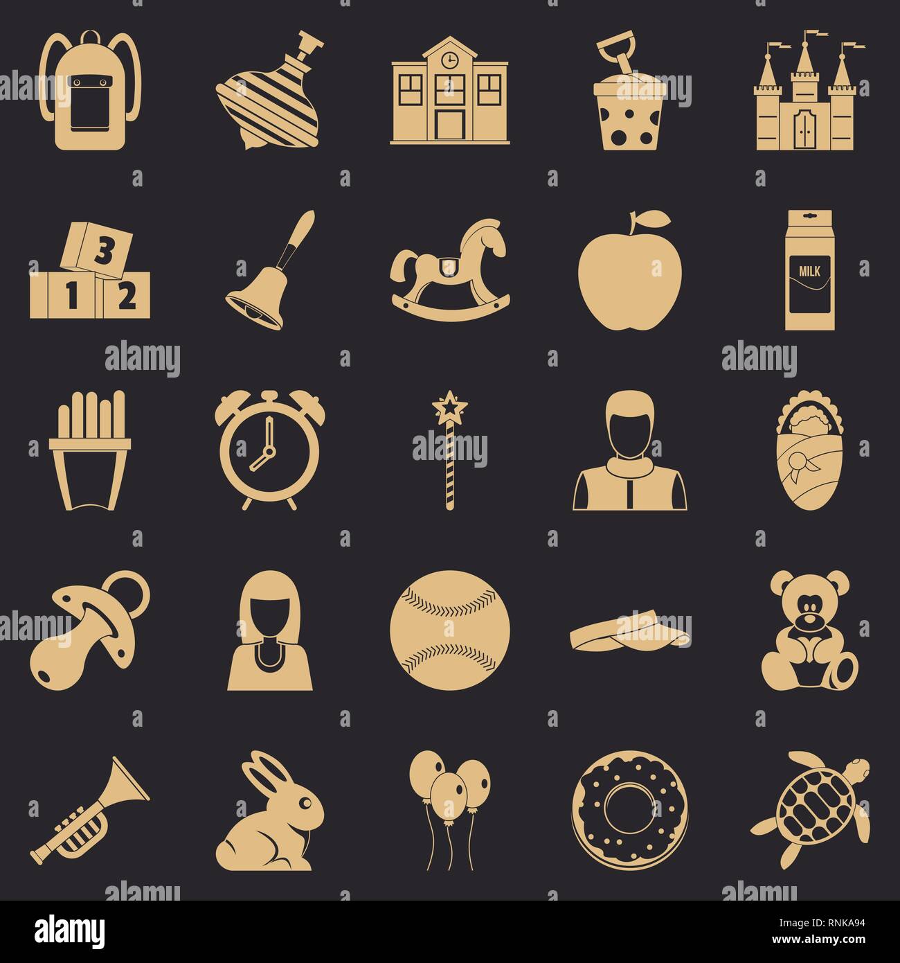 Child center icons set, simple style Stock Vector Image & Art - Alamy